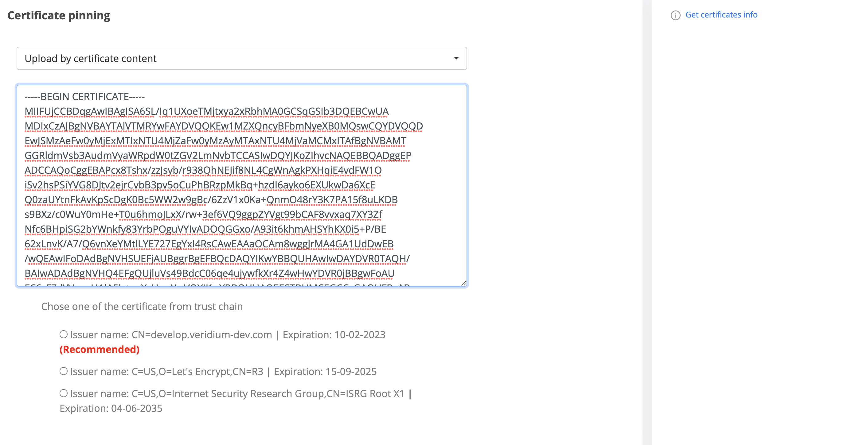 Certificate pinning usage guide